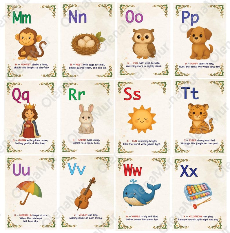 ABC Flashcards & Alphabet Book | Digital Download PDF 5x7 | Educational ...