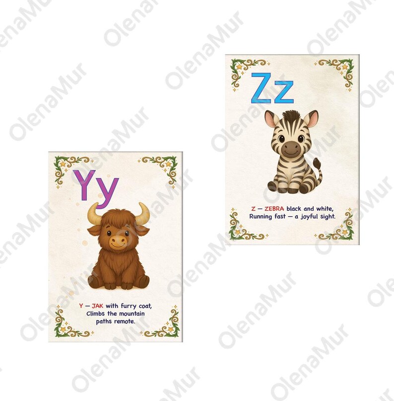 ABC Flashcards & Alphabet Book | Digital Download PDF 5x7 | Educational ...