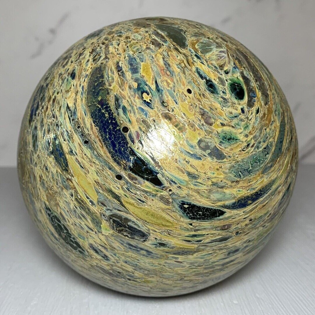 Hand Blown Art Glass Multicolor Iridescent Textured Galaxy Gazing Witch ...