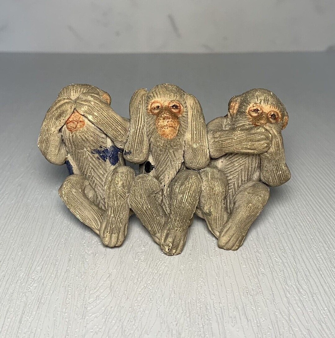 Antique Japanese Meiji Hand Carved Three Wise Monkeys Netsuke Figurine 3.75 - Etsy