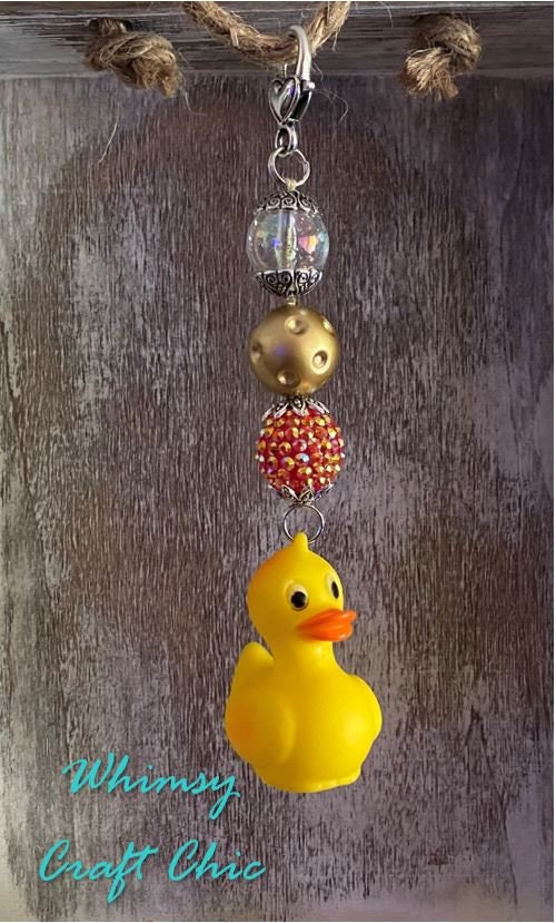 Wacky Cute Rubber Ducky Keychain/rearview Mirror Charm - Etsy