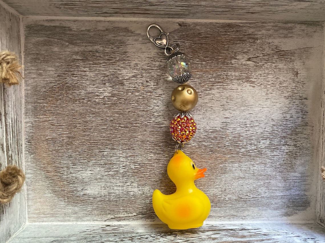 Wacky Cute Rubber Ducky Keychain/rearview Mirror Charm - Etsy
