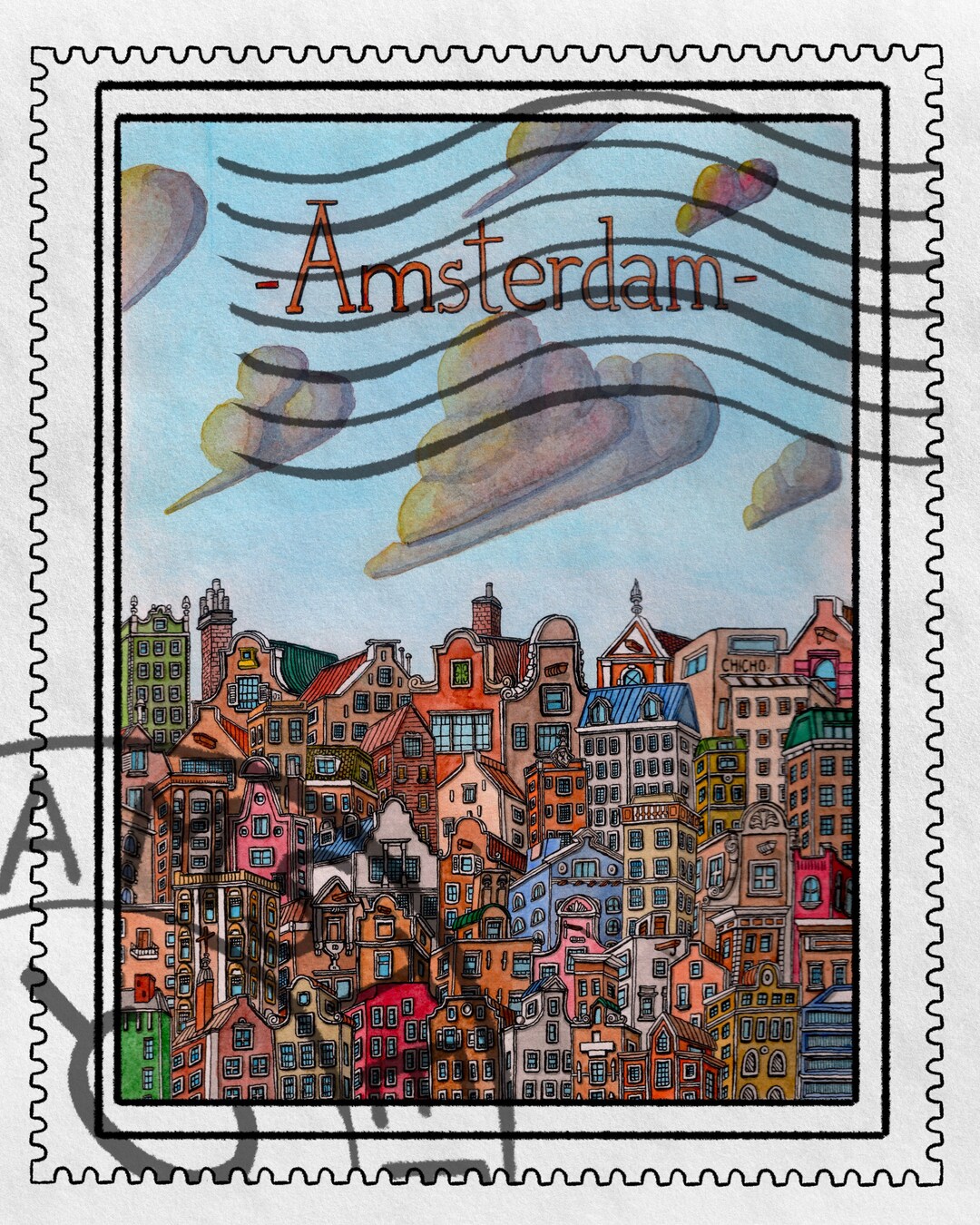 Sticker Postage Stamp Postage Amsterdam Traveling Gift Travel - Etsy