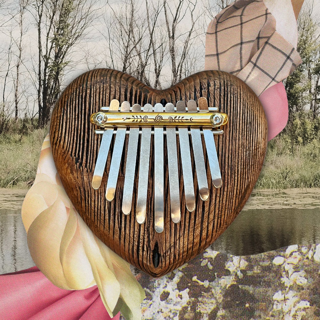 Kalimba Heart Handmade Wooden Music Instrument for Sound Healing ...