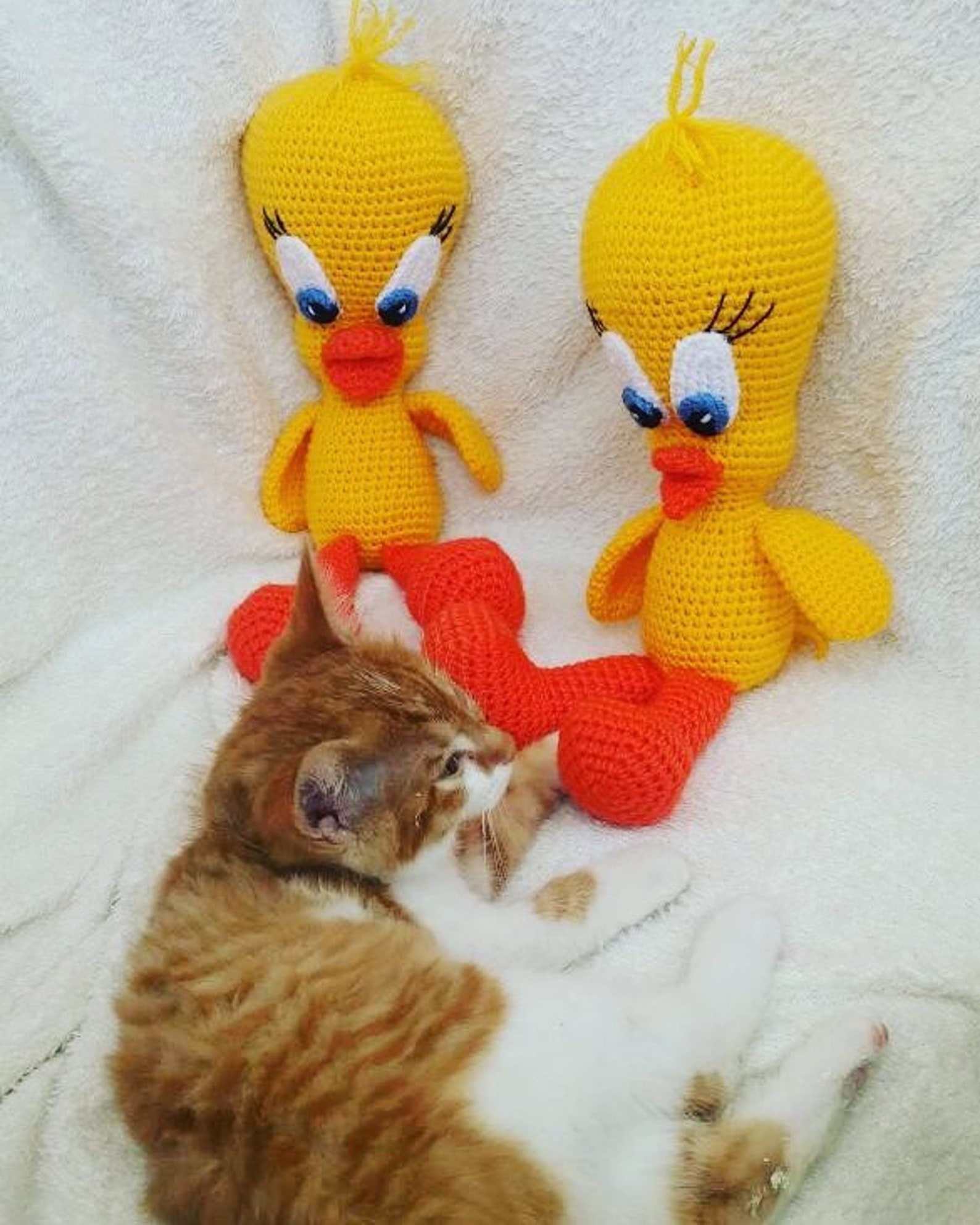 SYLVESTER and TWEETY, Amigurumi Crochet Pattern, Bird and Cat, Teaching ...