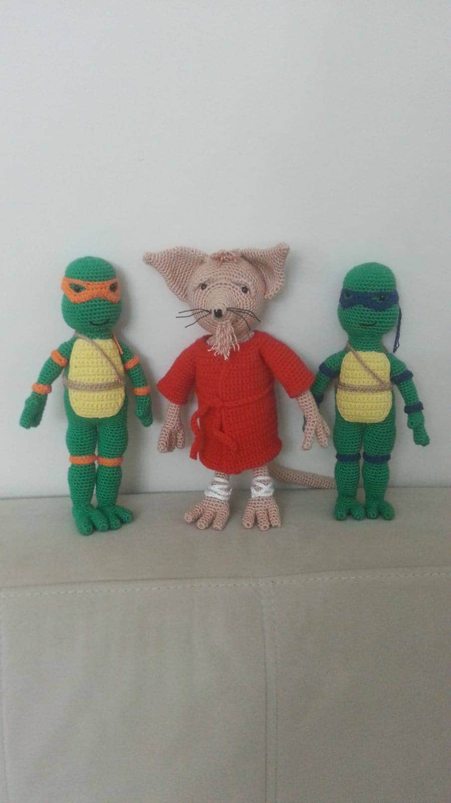 Teenage Mutant Ninja Turtles and Splinter Master, Amigurumi Crochet ...