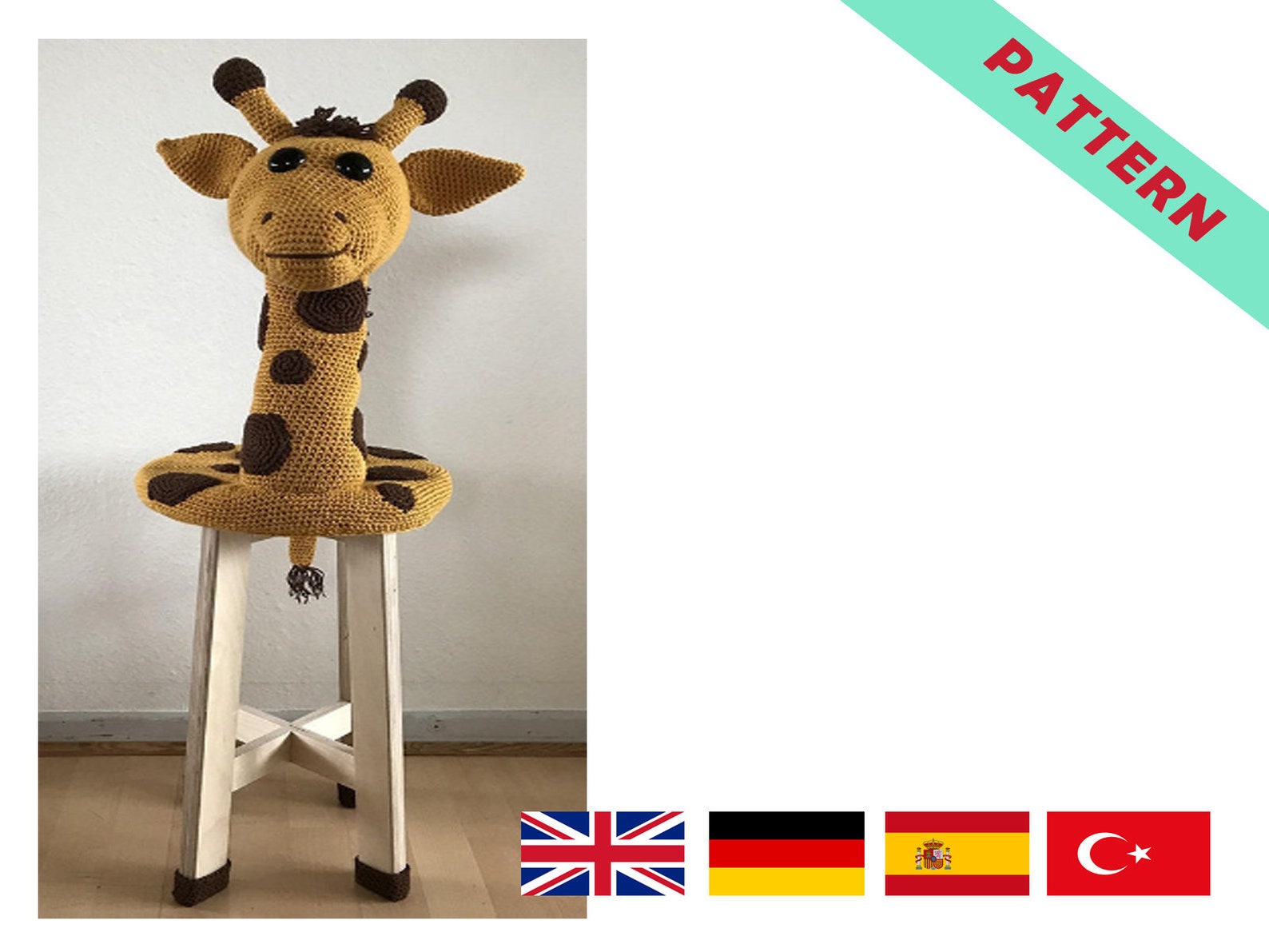 Giraffe Stool Amigurumi Crochet Pattern, Chair Animal - Etsy