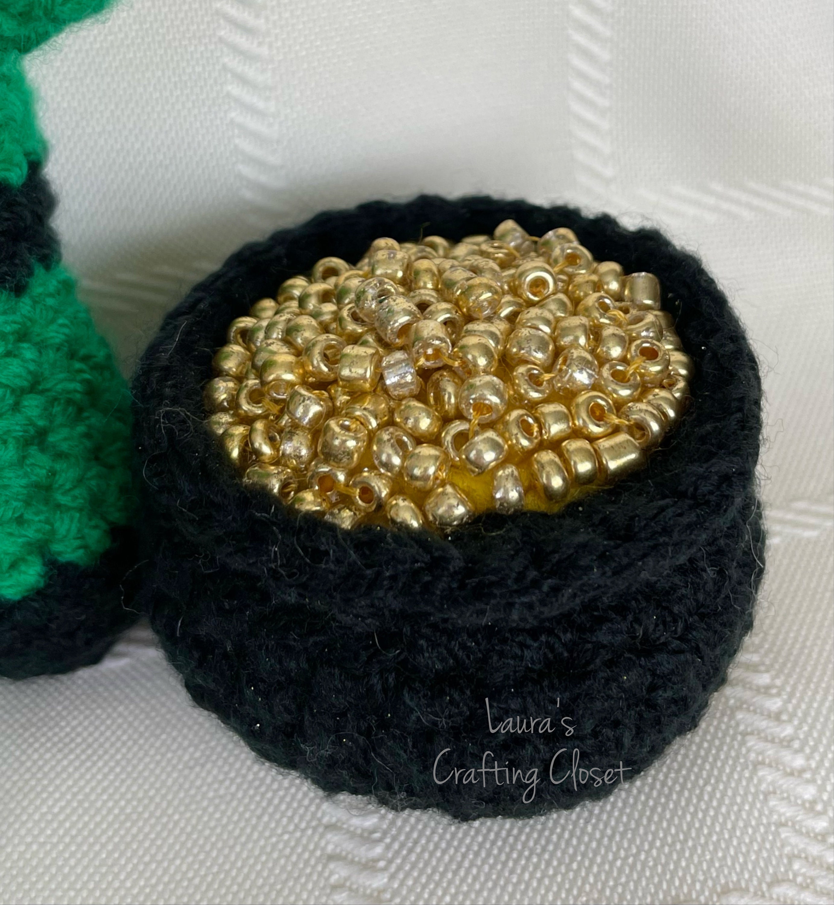 Mini Leprechaun, Crocheted Leprechaun, Leprechaun and Pot of Gold, St ...
