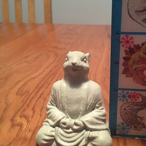 Cement Squirrel Statue. Outdoor or Indoor. Small Meditating Buddha Yoga ...