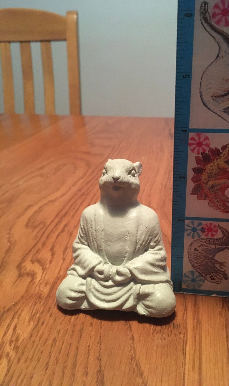 Cement Squirrel Statue. Outdoor or Indoor. Small Meditating Buddha Yoga ...