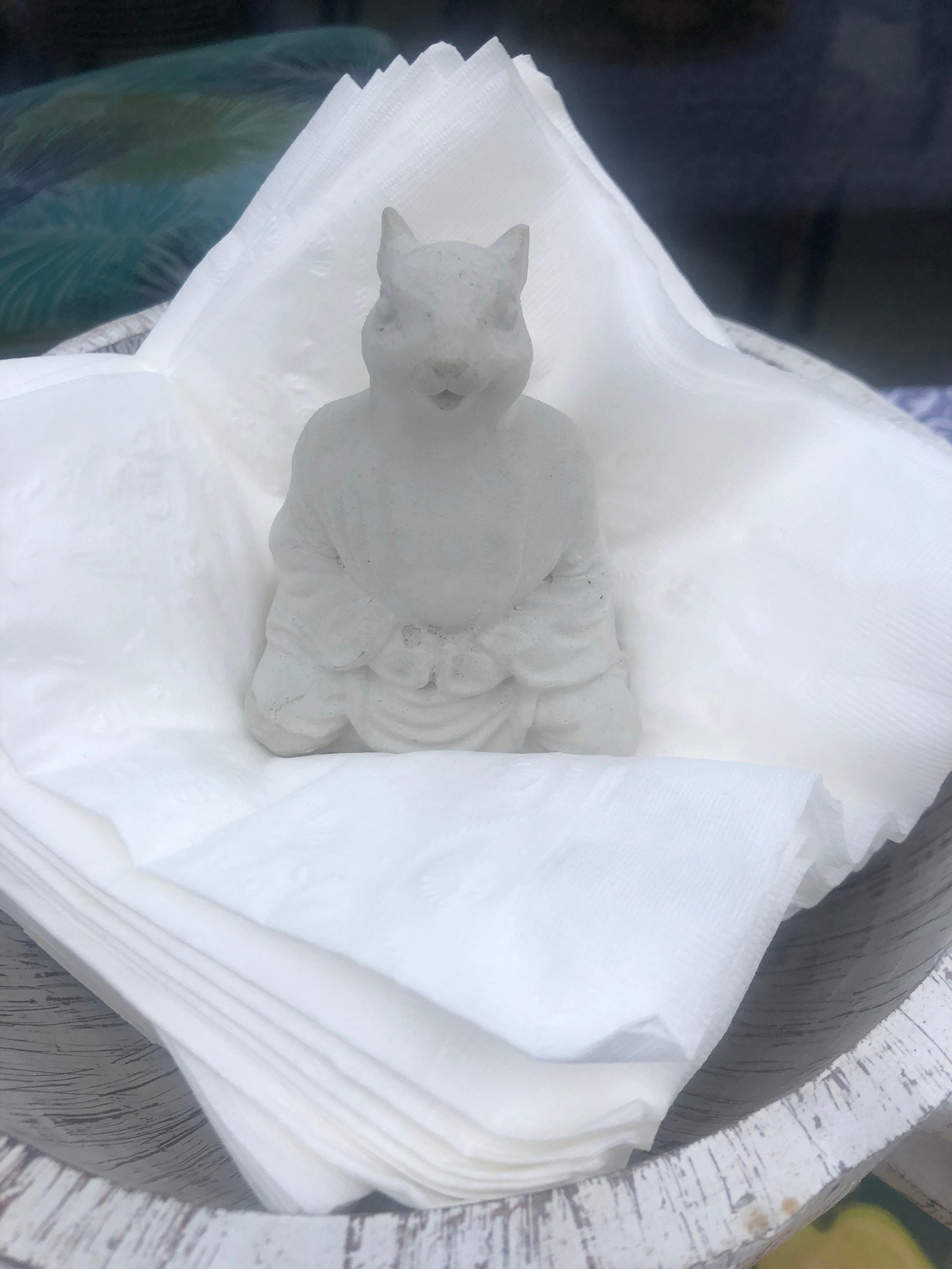 Cement Squirrel Statue. Outdoor or Indoor. Small Meditating Buddha Yoga ...