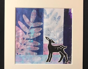 Deer Lino Print - Etsy