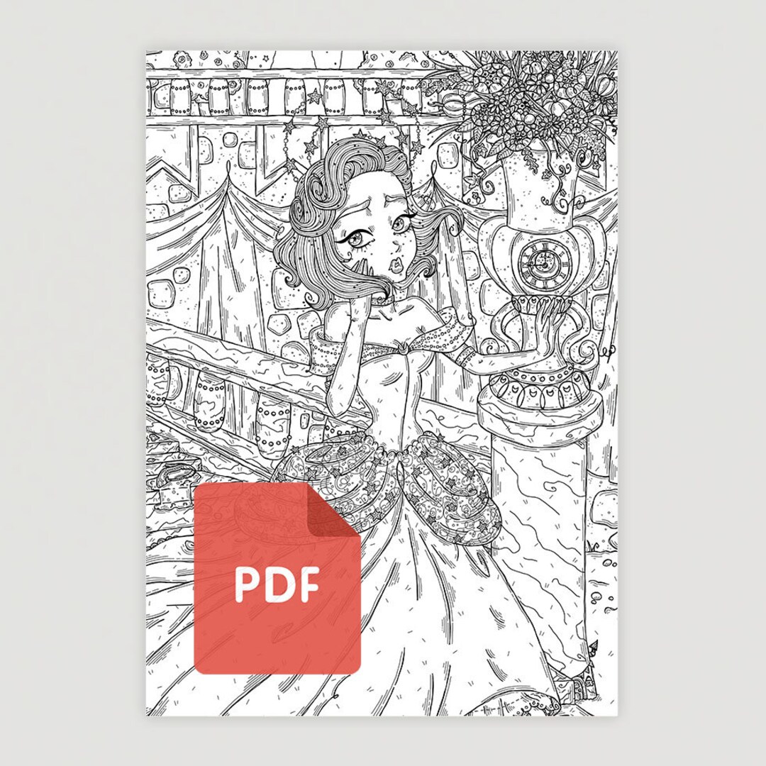 Coloring Page (PDF) "cendrillon Et Le Bal D’halloween, Selection 1 ...