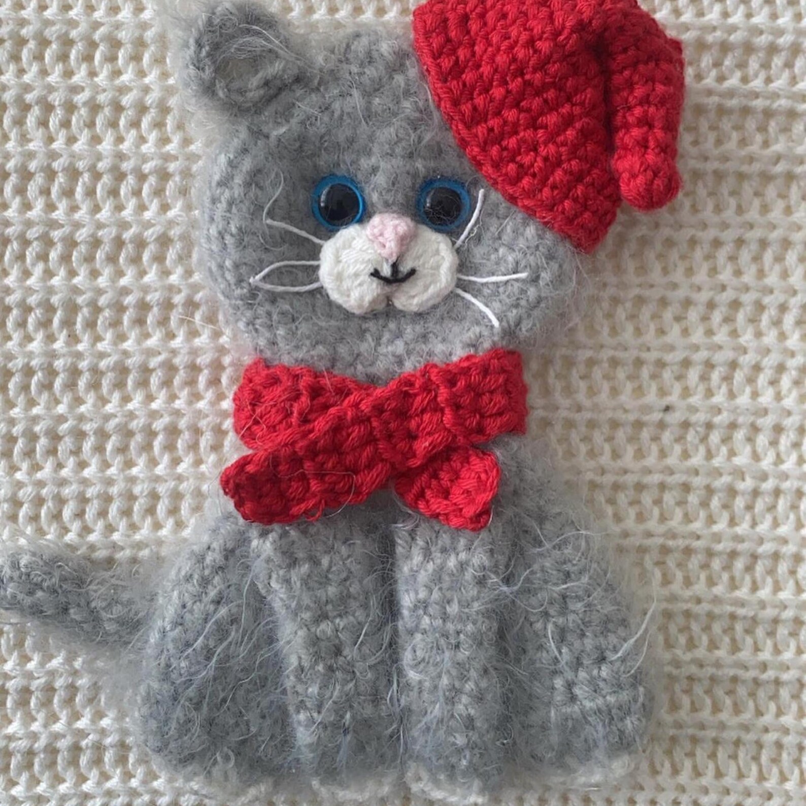 Crochet Black Cat Pattern Cat Kitten Bow Applique Patch US Version ...