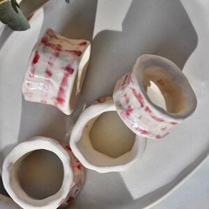 Multiple Colours Individual Handmade Ceramic Napkin Rings / Gingham ...