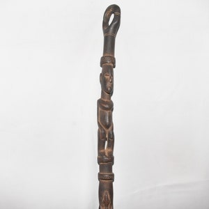 Cane-walking Stick Tuareg , Vintage Handmade Hand-carved Wooden Walking ...
