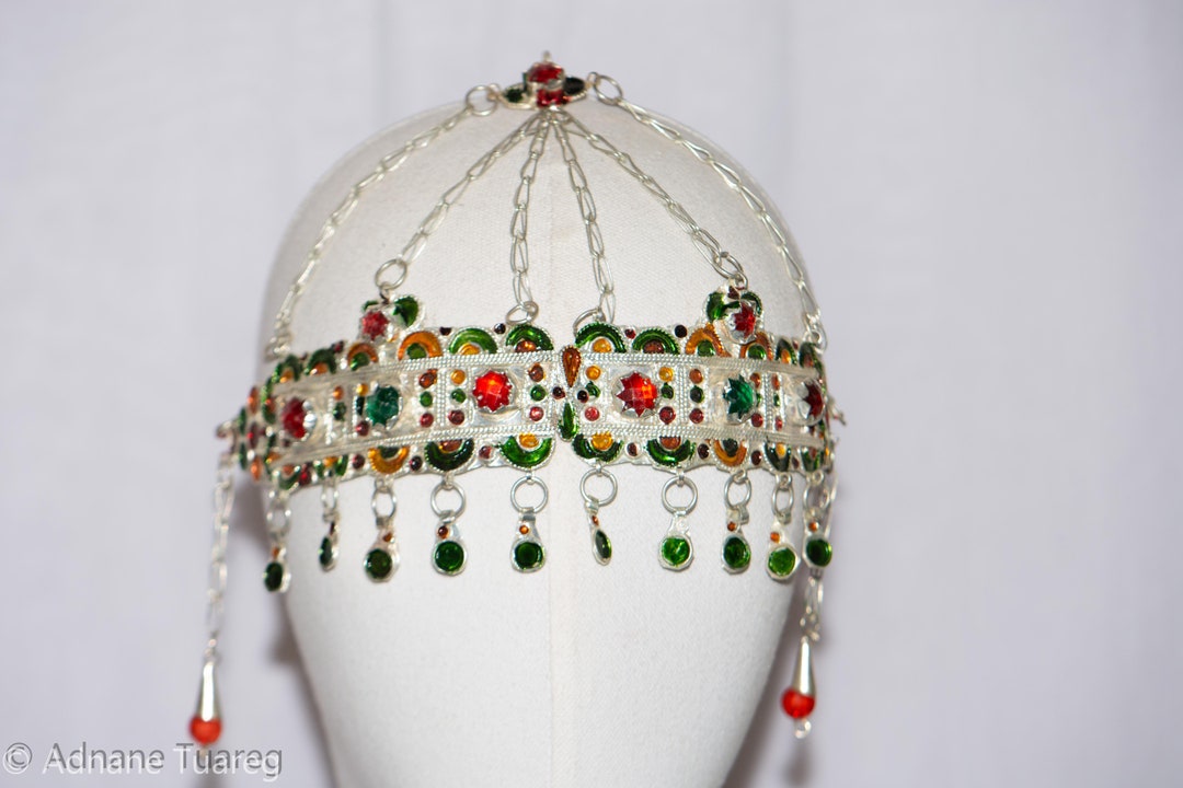 Berber Headdress , taounza Berber Head Ornament Silver - Etsy