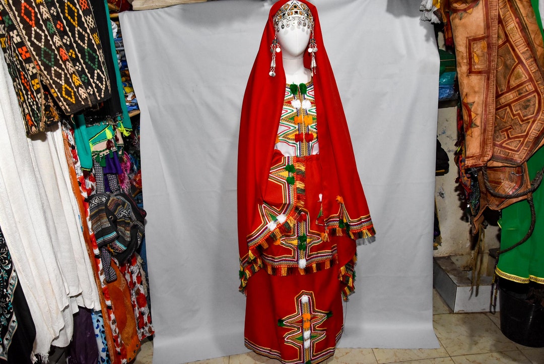 Berber Set Dress Amazigh Cloth Set 4 Piece Headdress Berber Caftan and ...