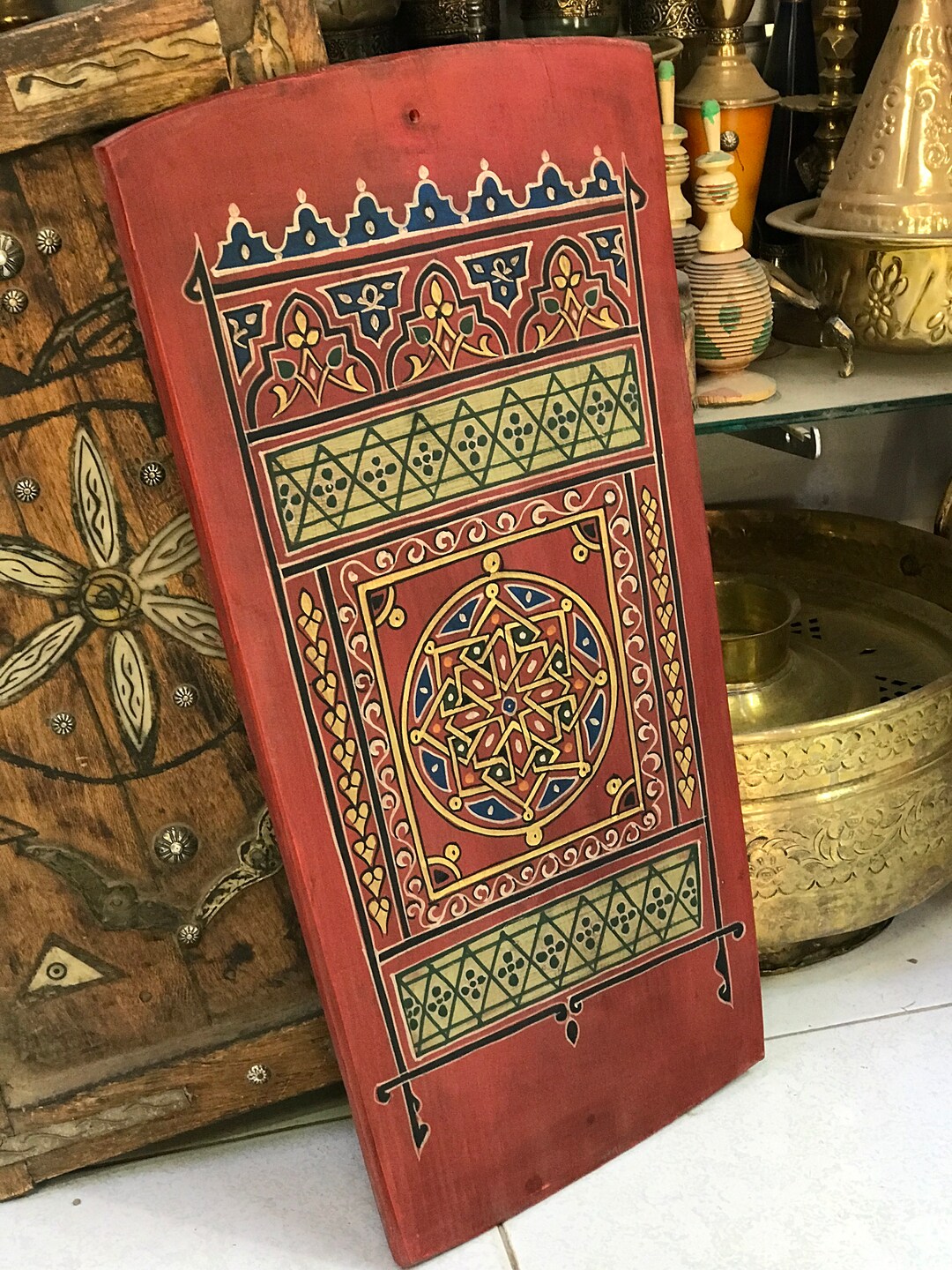 Vintage Islamic Illuminated Quran Teaching Tablet - Maroc, Peint à La ...