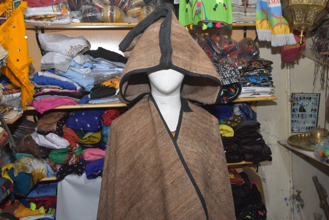 Vintage Moroccan Wool Winter Wool Cape. Moroccan Silham. Silhaam ...