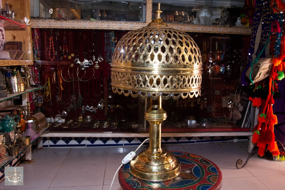 Moroccan Brass Lamp Light - Morocco Lamp - Handmade Copper Table Lamp ...