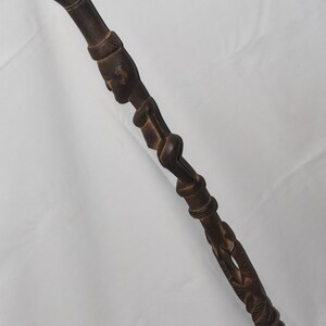 Cane-walking Stick Tuareg , Vintage Handmade Hand-carved Wooden Walking ...