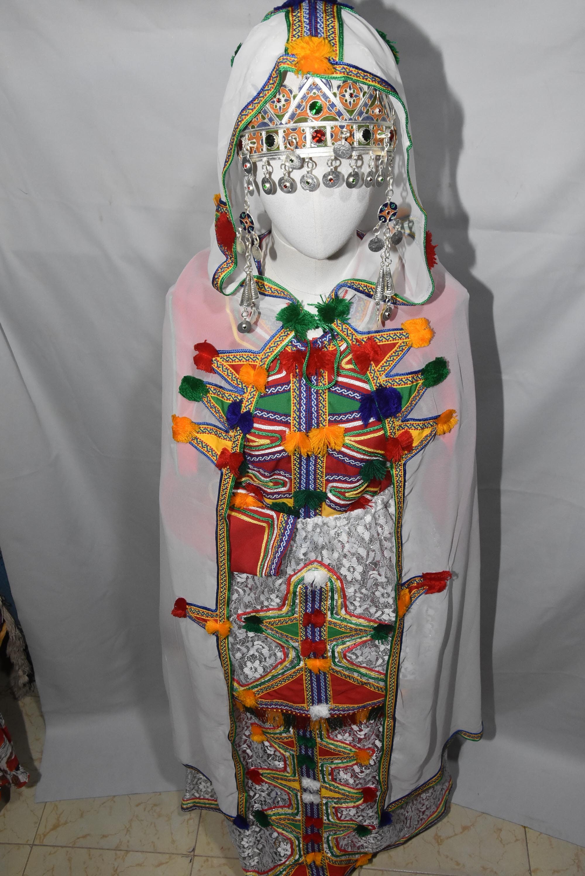 Berber Wedding Dress: Amazigh Caftan, Headdress, and Burnouse Set - Etsy
