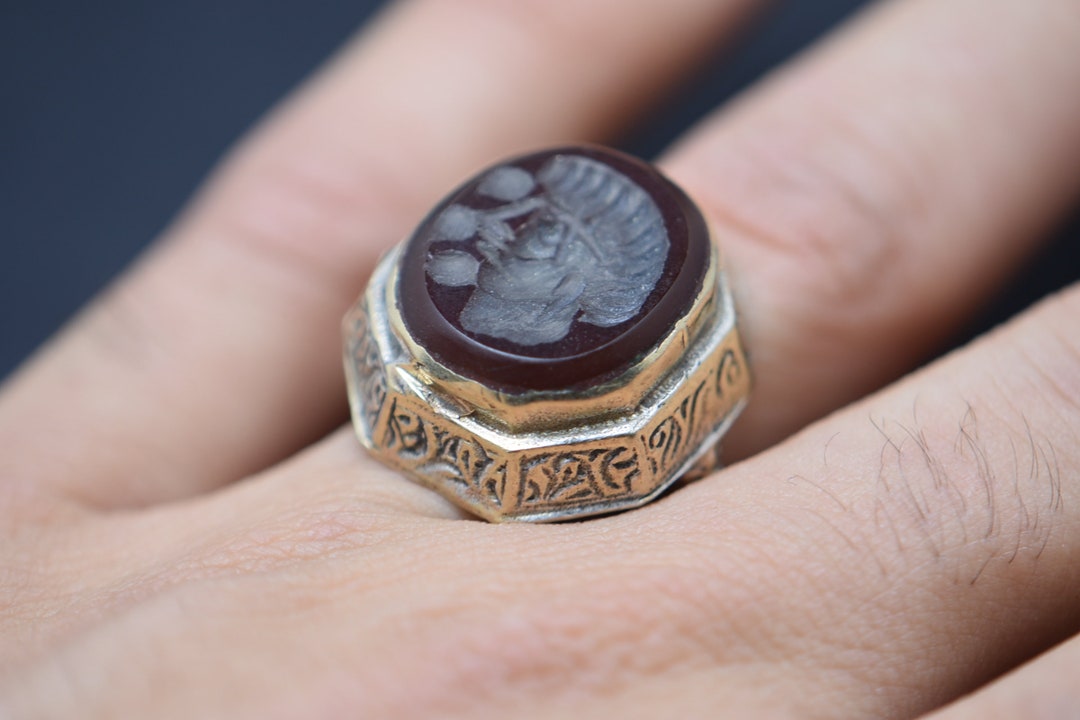 Antique Arabic Ring With Old Bead , Iraq Ring Vintage - Etsy
