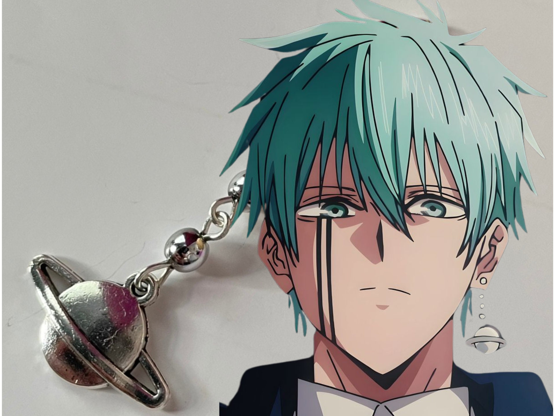 Mashle: Magic and Muscles Lance Crown Earring Silver Saturn - Etsy UK