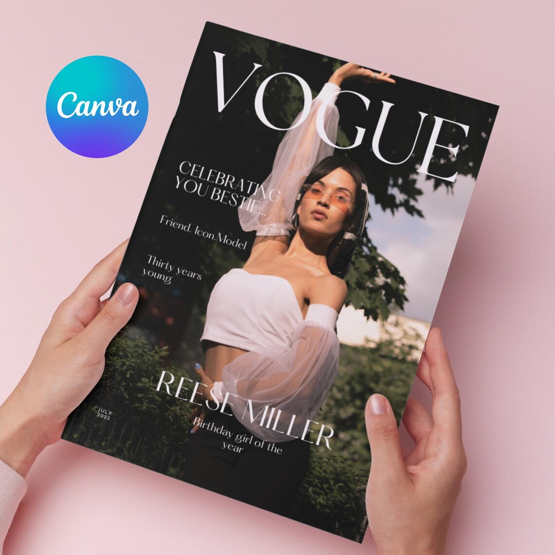 Modèle de magazine de mode Vogue, modèle de toile modifiable, magazine ...