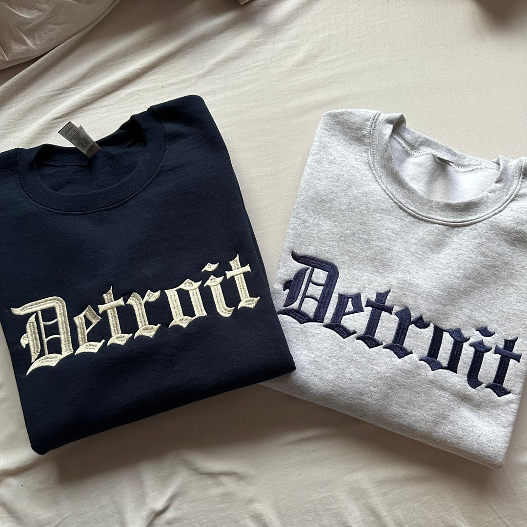 Detroit Embroidered Sweatshirt - Etsy