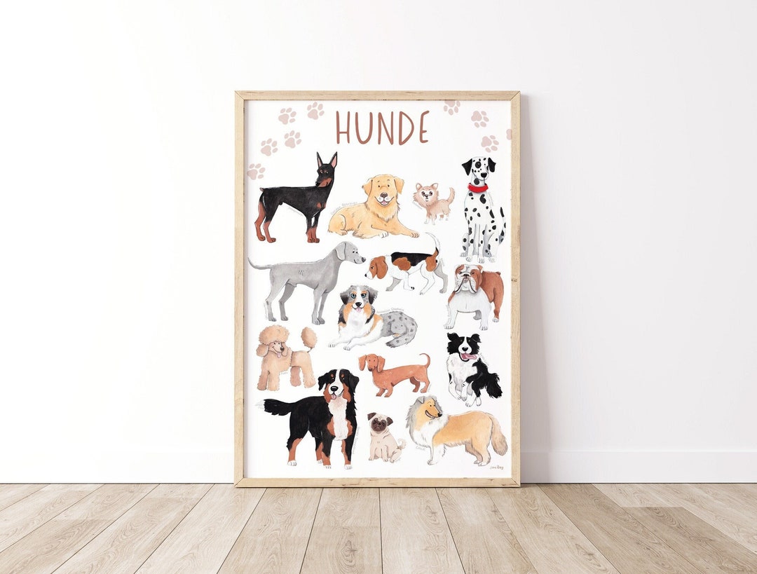 Dogs Posters With Different Breeds of Dogs - Etsy