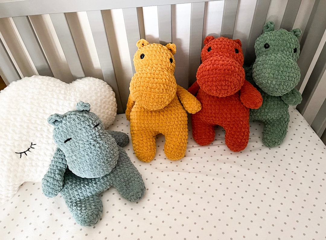 Crocheted Hippo | Crocheted Hippo Stuffie | Crocheted Stuffed Animal ...