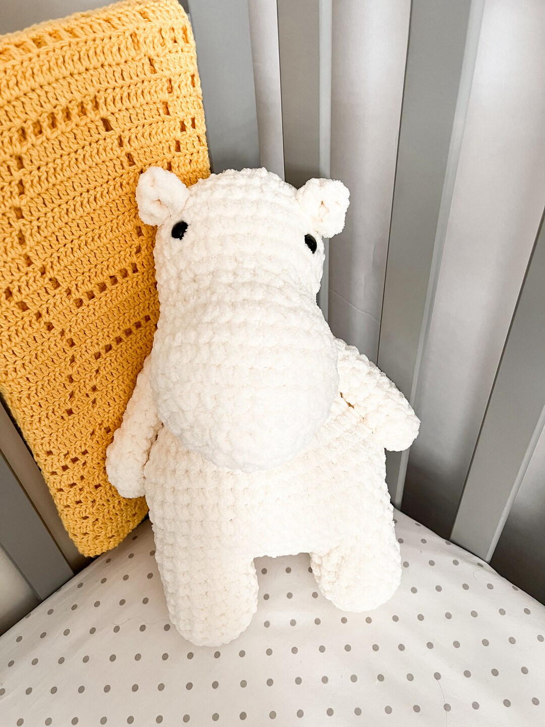 Crocheted Hippo Stuffie| Hippo Stuffed Animal | Happy Hippo | Ready to ...