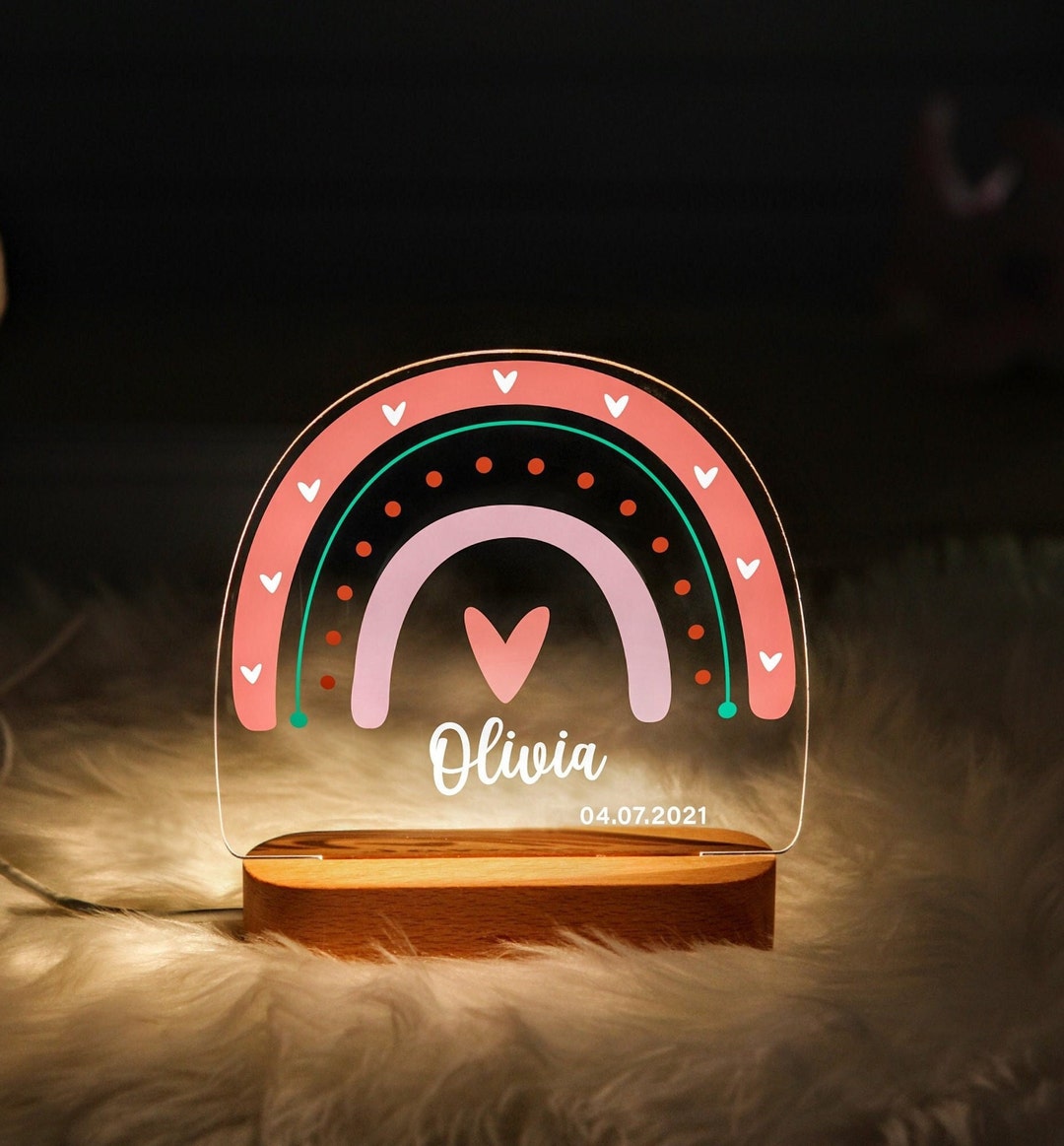 Custom Rainbow Night Light - Toddler Name Gifts - Name Lights - 1st ...
