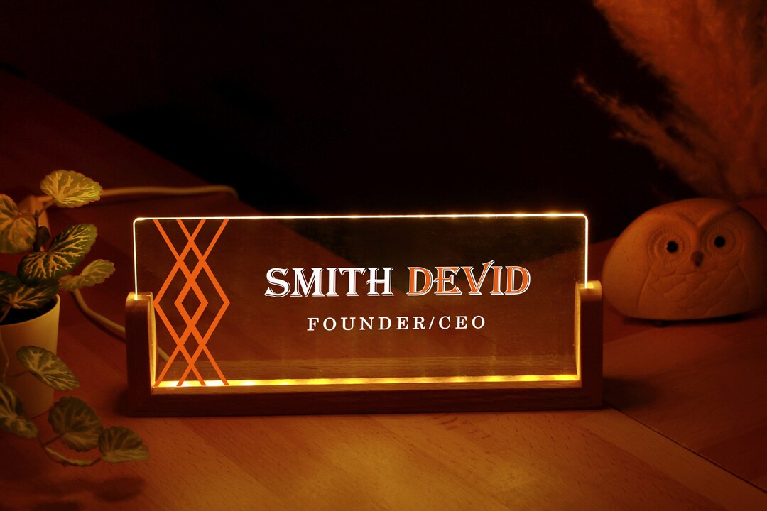 Custom Desk Name Plate, Logo Printed Desk Plate, Office Desk Plate ...
