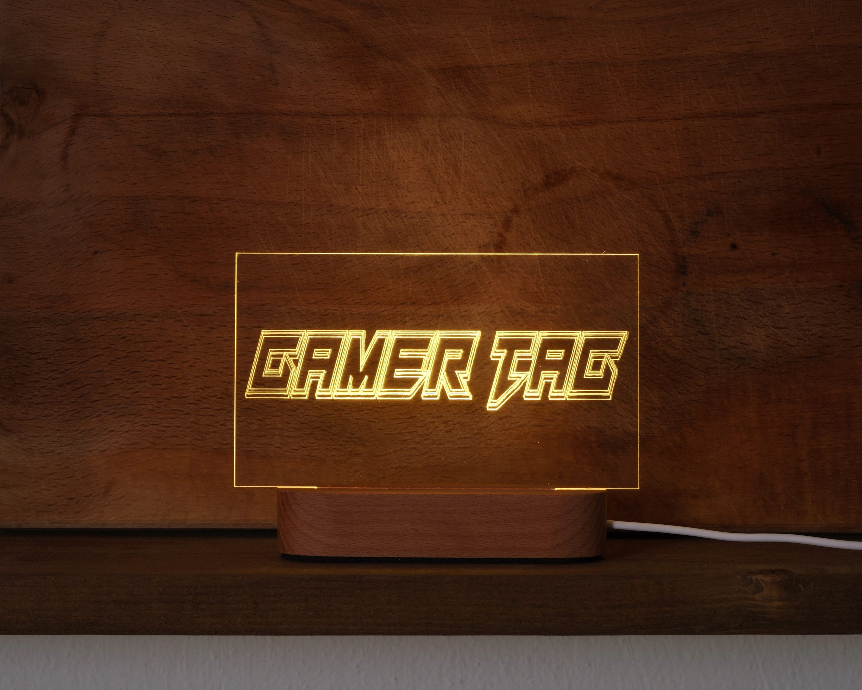 Gamer Tag Sign - Gamertag Light - Led Gamertag - Gaming Tag - Custom ...