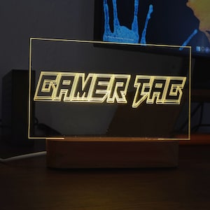 Gamer Tag Sign - Gamertag Light - Led Gamertag - Gaming Tag - Custom ...