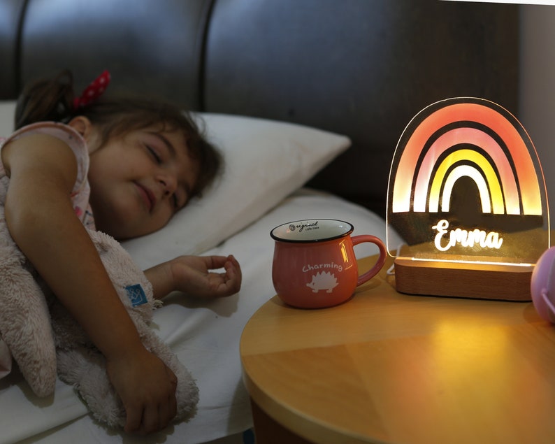 Personalized Rainbow Nightlight - Rainbow Nursery - Kids Bedroom ...
