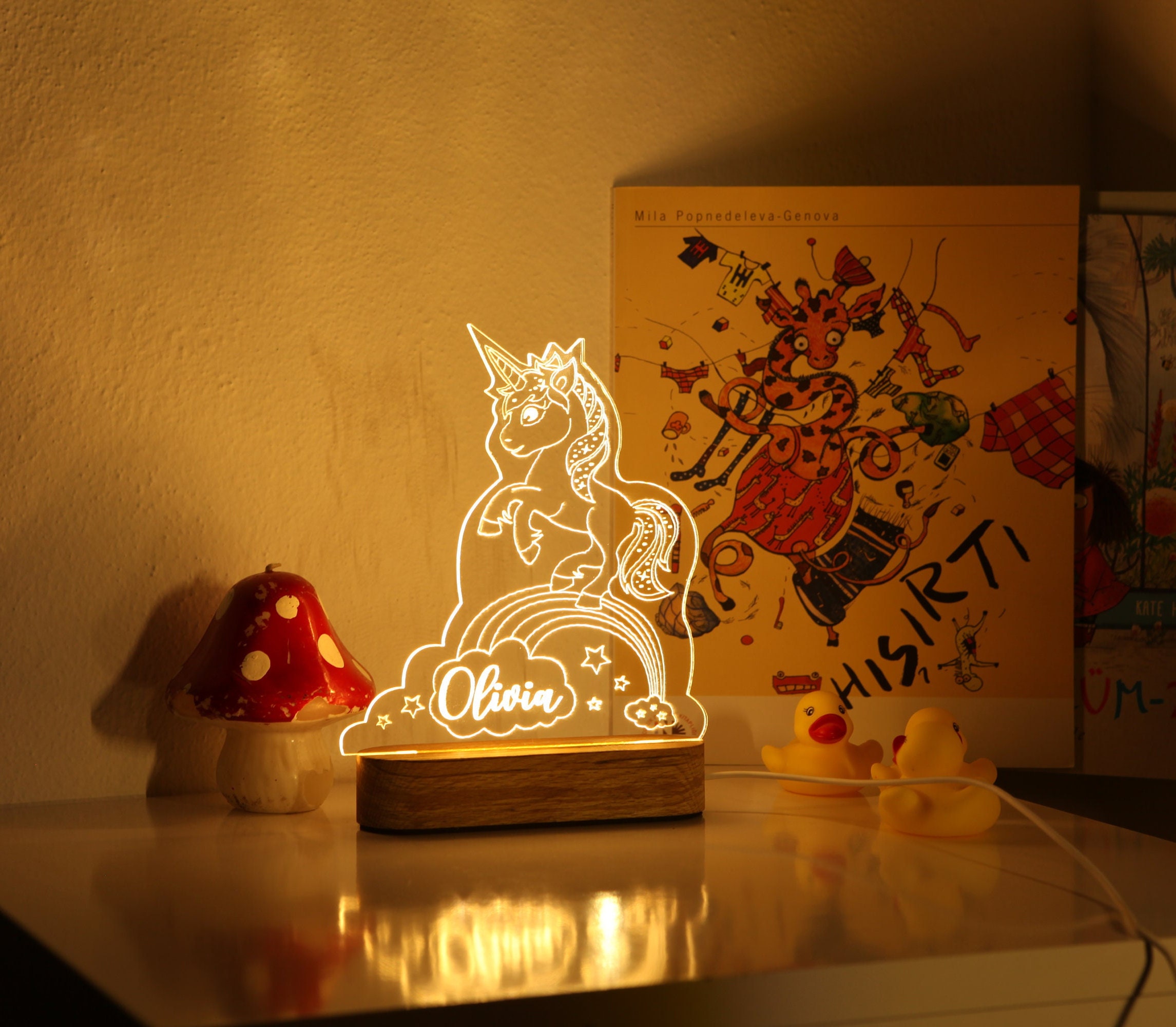 Personalized Night Light With Moon & Stars Nursery Decor | Etsy Canada