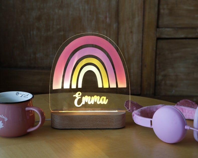 Personalized Rainbow Nightlight Rainbow Nursery Kids - Etsy