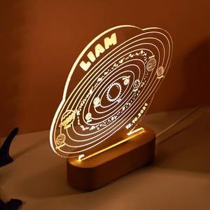 Personalised Solar System Night Light for Kids, Nursery Room Decor ...