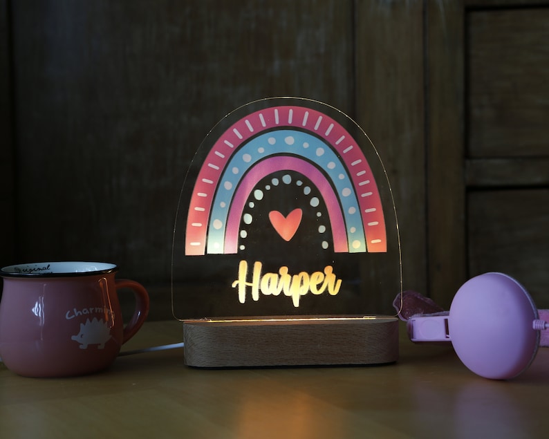 Personalized Rainbow Nightlight - Rainbow Nursery - Kids Bedroom ...