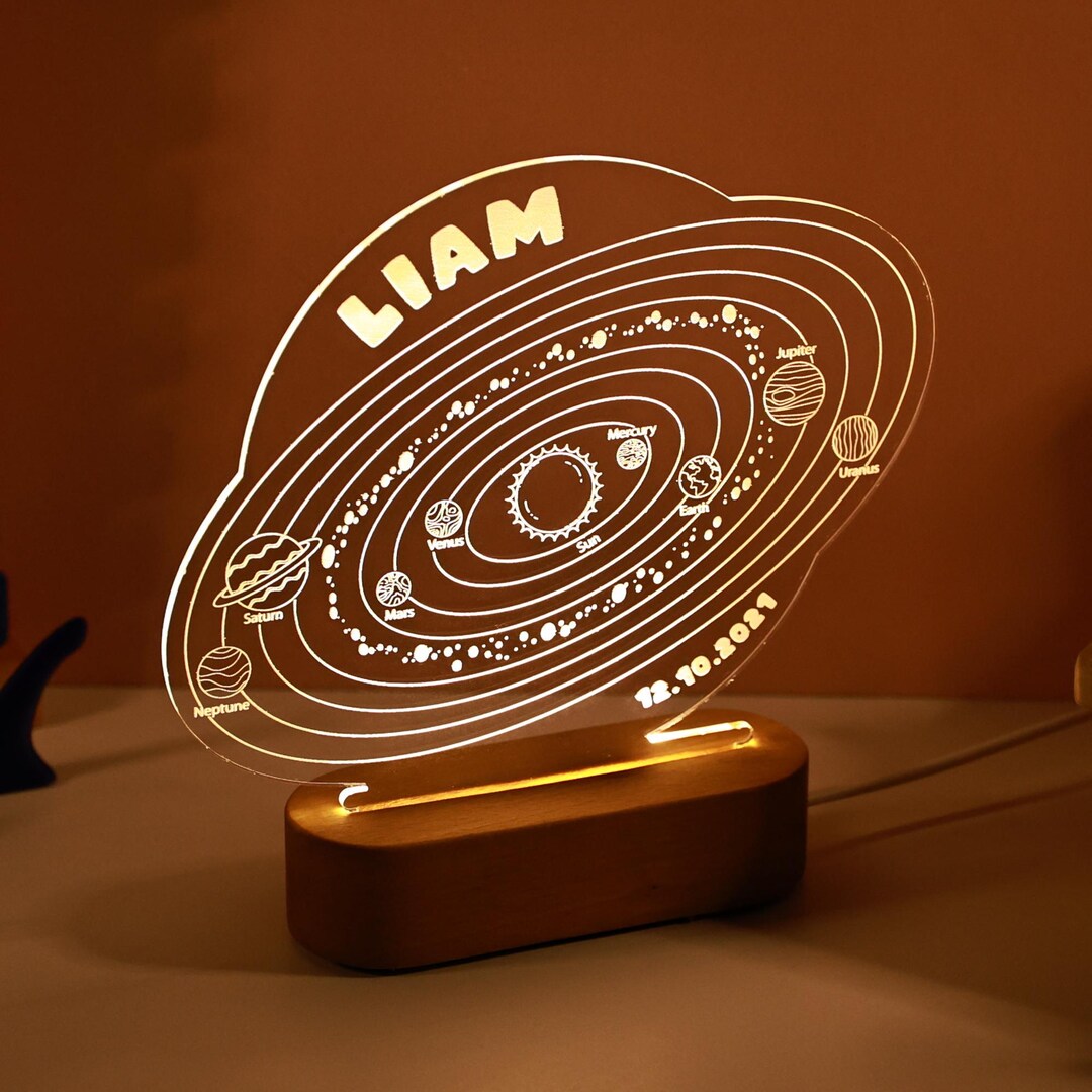 Personalised Solar System Night Light for Kids, Nursery Room Decor ...
