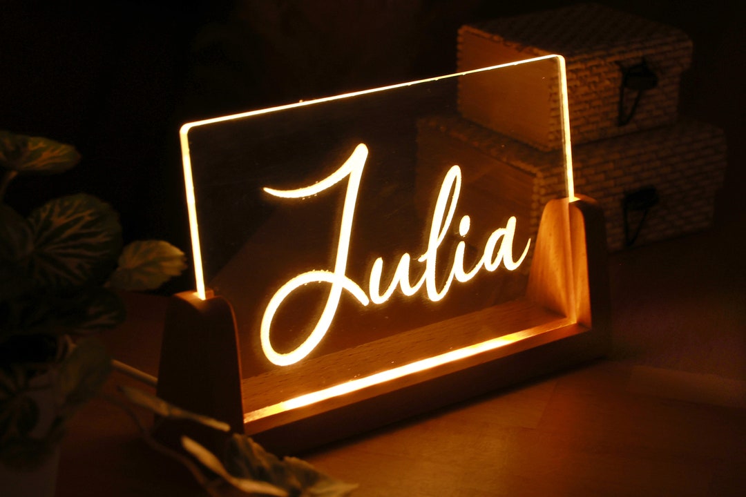 Name Night Light Personalized, LED Night Lamp Custom, Desk Name Plate ...