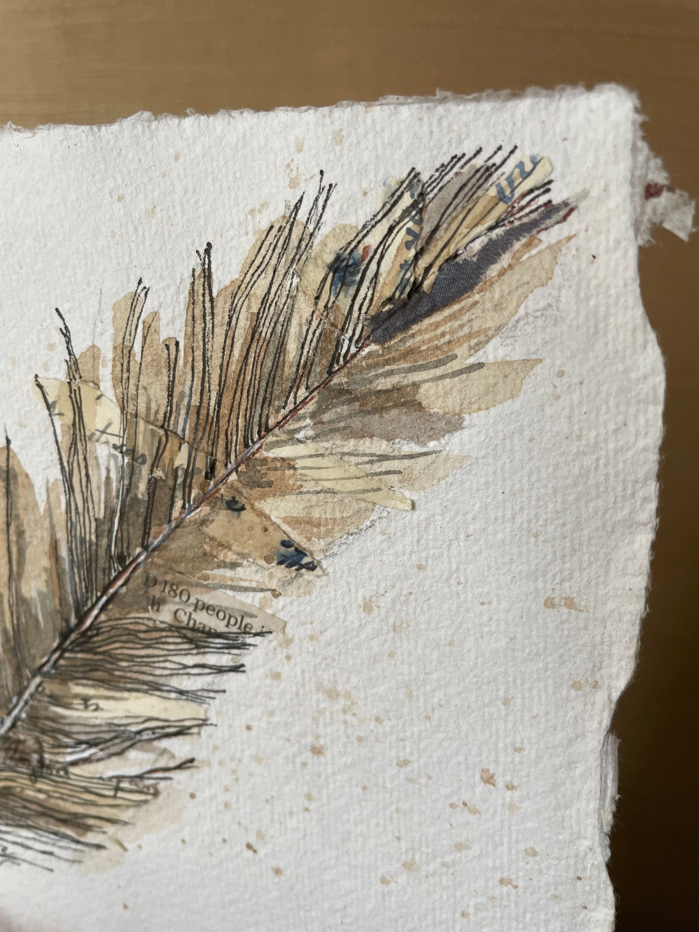 Original-Gemälde: Feder Mixed-Media-Illustration | Etsy