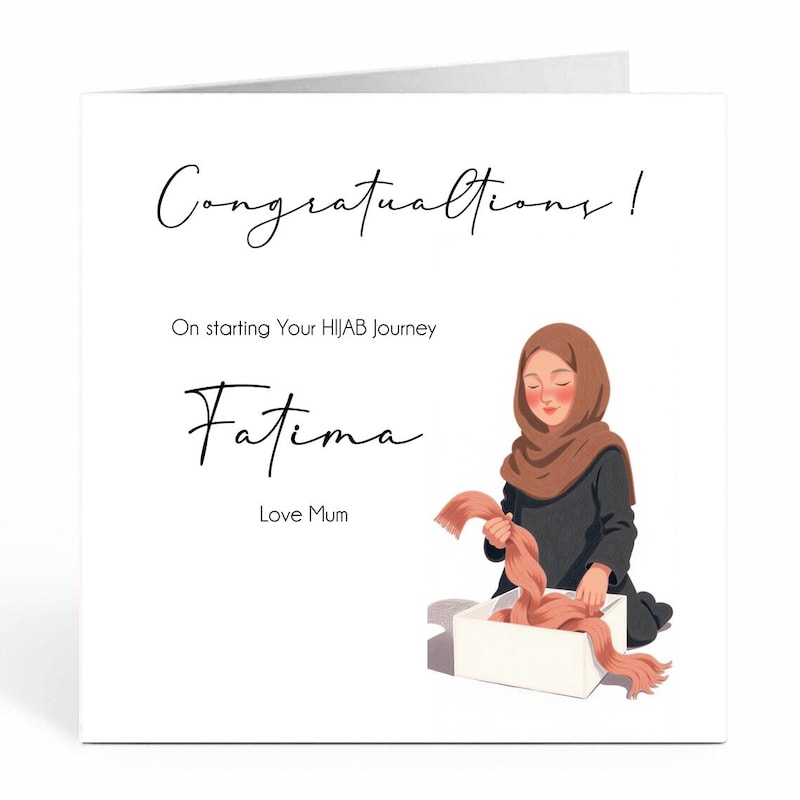 Personalised Hijab Card - Etsy UK