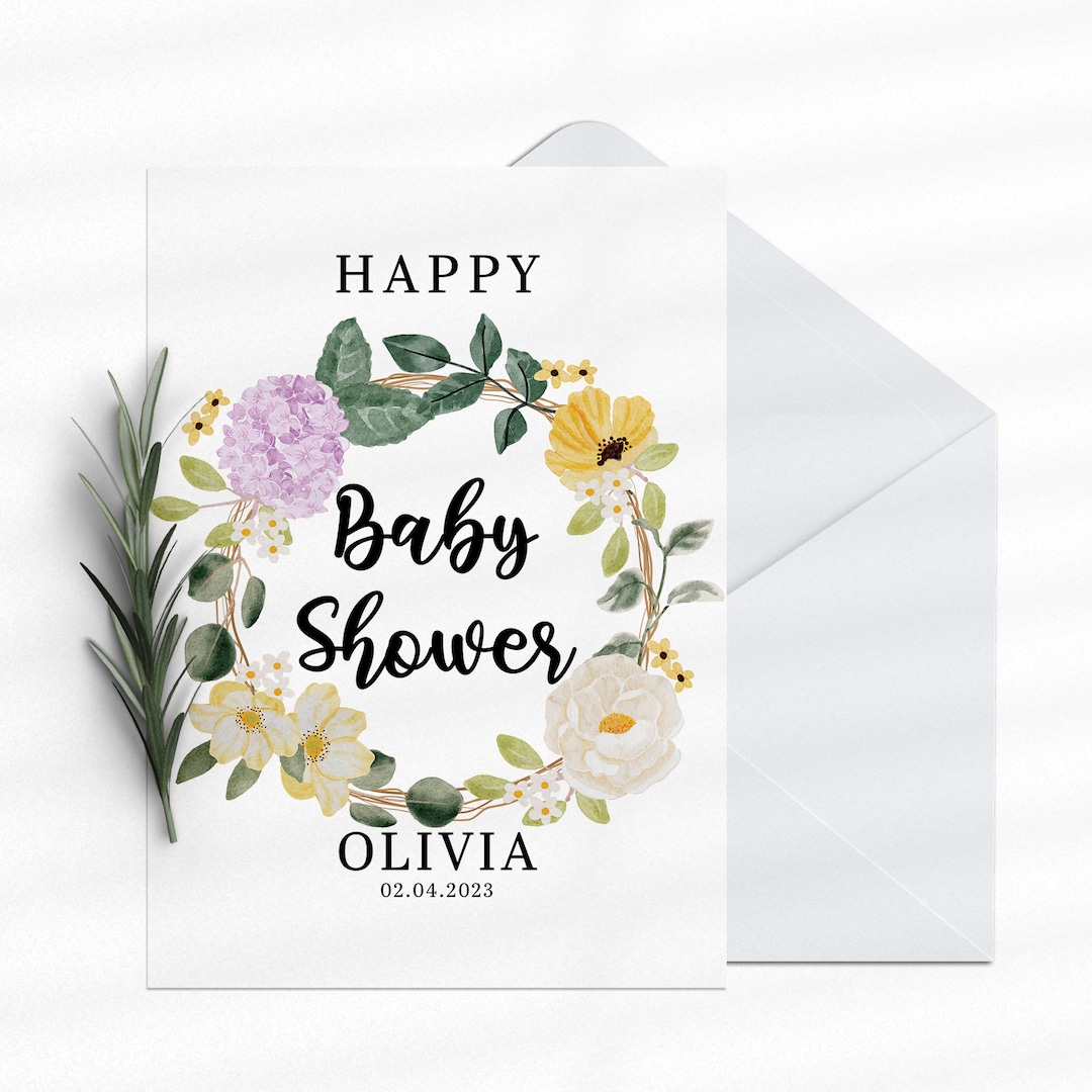Personalised Baby Shower Card, Happy Baby Shower, Baby Shower Gift Card ...