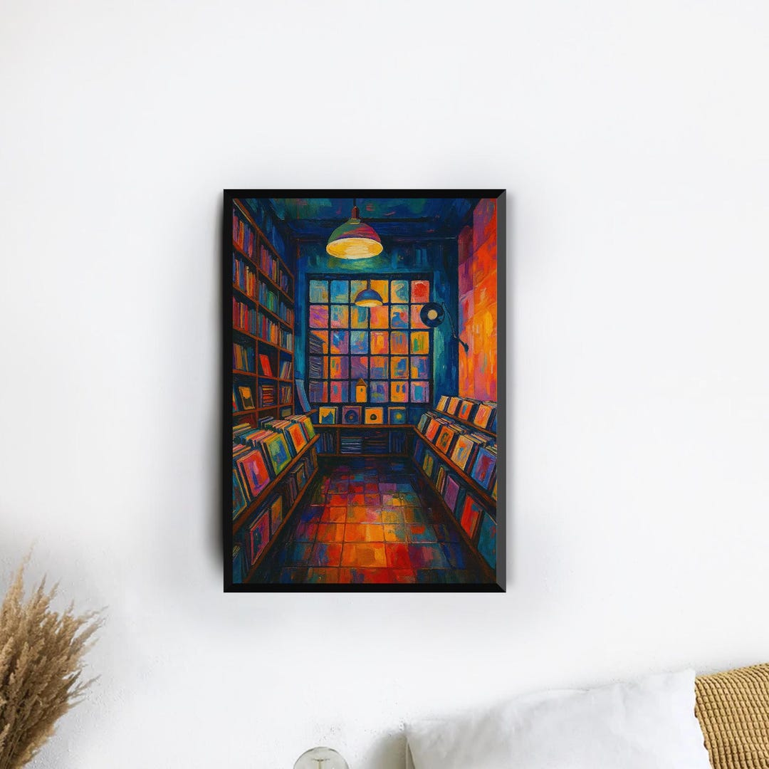 Retro Vinyl Record Store Poster Music Print Vintage Record Store Art ...