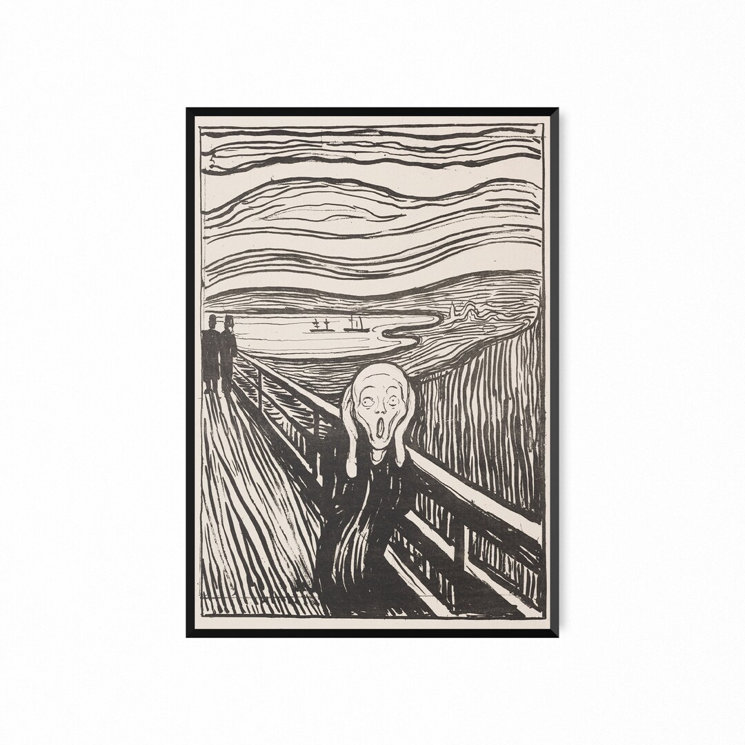 Edvard Munch the Scream Lithograph Famous Painting 1895 - Etsy